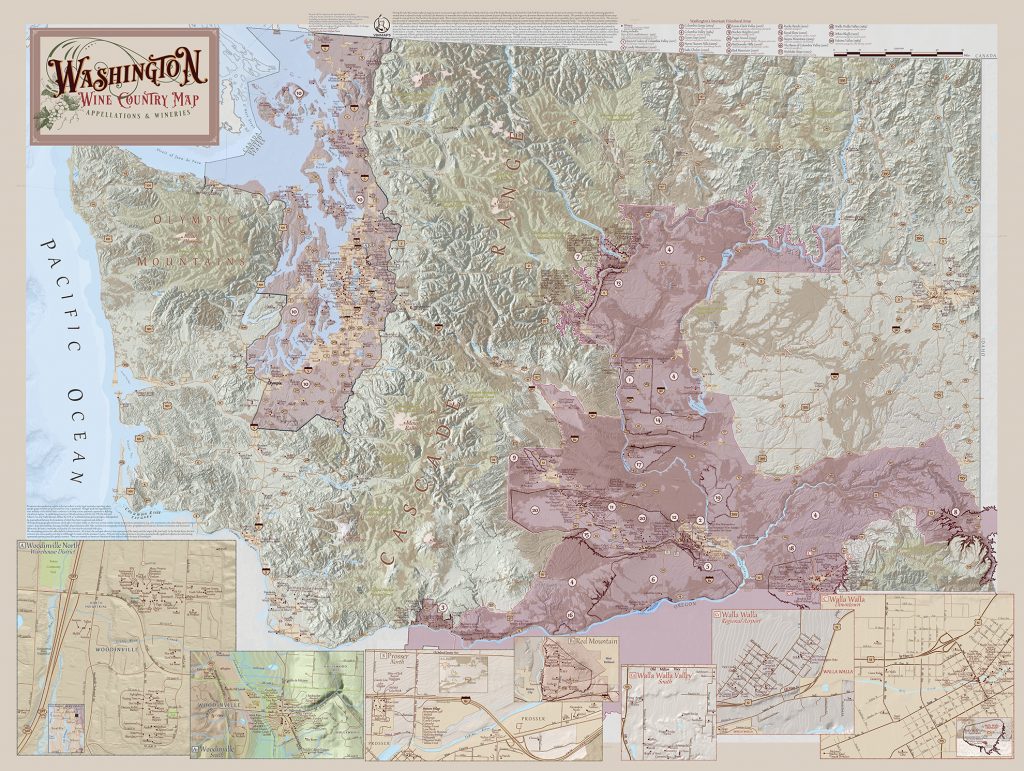 Washington Wine Map – Premium Washington State Wine Map
